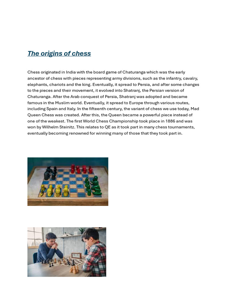 History of Chess - A Super-Duper Brief Summary | PDF