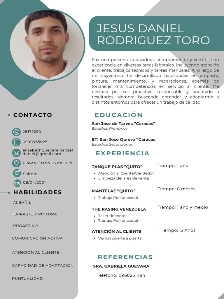 CV de Jesús Daniel Rodríguez Toro | PDF