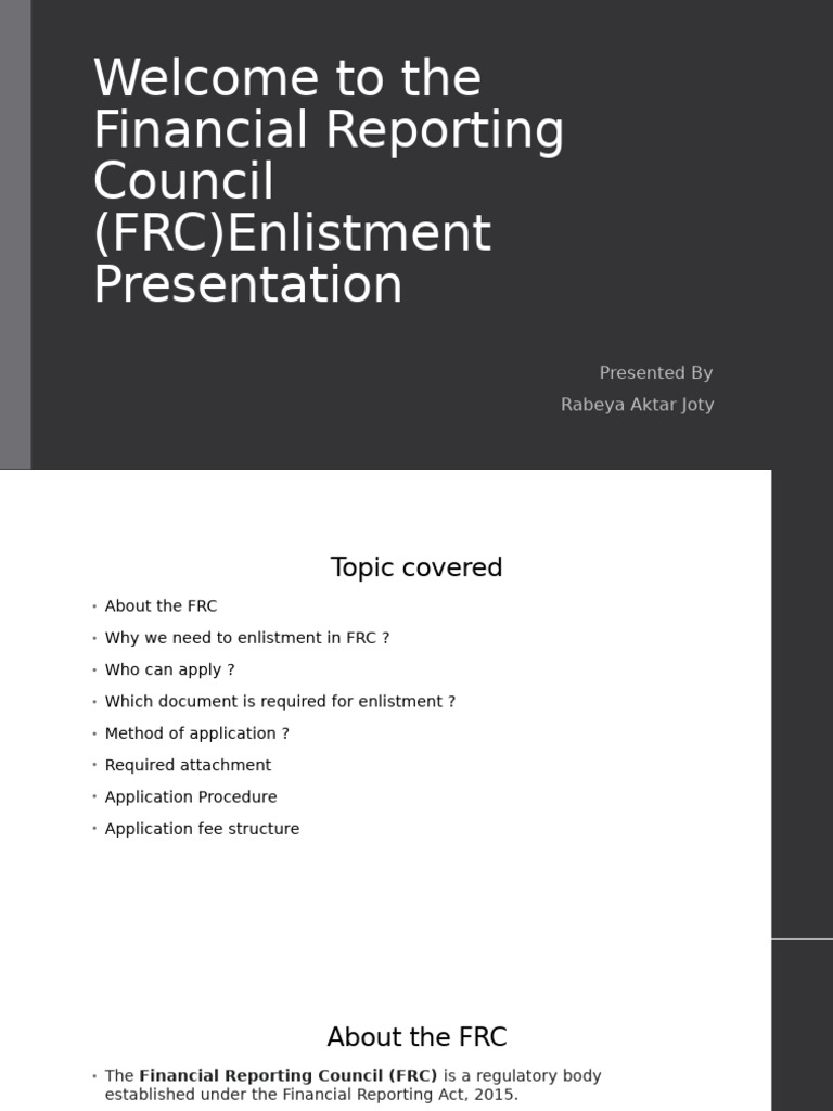 FRC 2. New. Presentation | PDF | Audit | Justice
