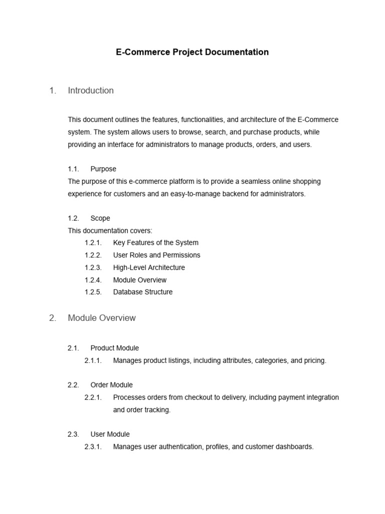 E-Commerce System Project Overview | PDF | Point Of Sale | Pricing