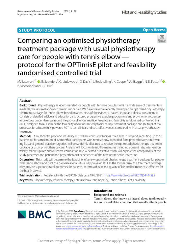 Comparing An Optimised Physiotherapy Treatment Pac | PDF | Physical ...
