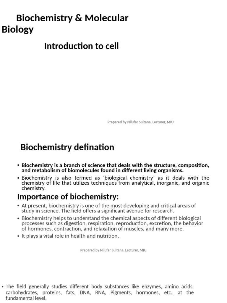 Biochemistry and Cell Biology Overview | PDF | Cell (Biology) | Eukaryotes