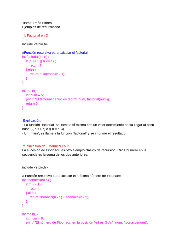 EF - Ejemplos de Recursividad | PDF