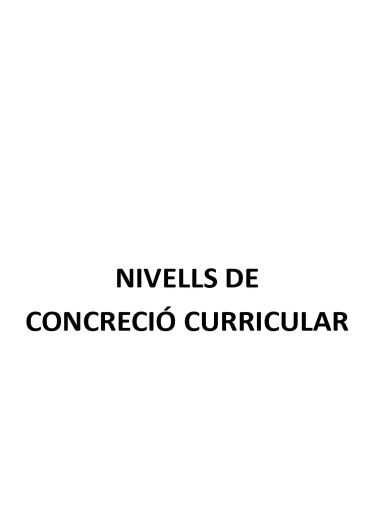 Annex 1 Nivells Concrecio Curricular 2024 Ok | PDF