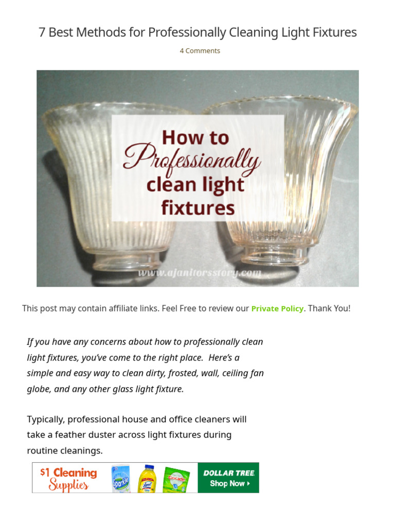 7 Best Methods For Professionally Cleaning Light Fixtures - A Janitor's ...