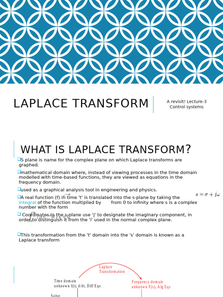 Laplace Transform - Lecture 3 | PDF | Laplace Transform | Mathematical Analysis