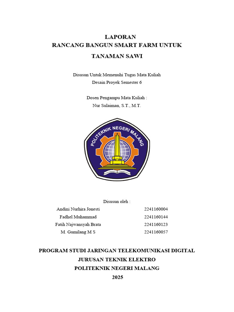 Laporan Tugas Akhir Kelompok 3 | PDF