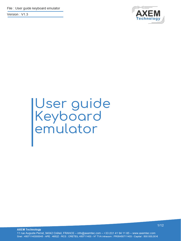 User Guide Keyboard Emulation v1.3 | PDF | Computer Keyboard | Computing