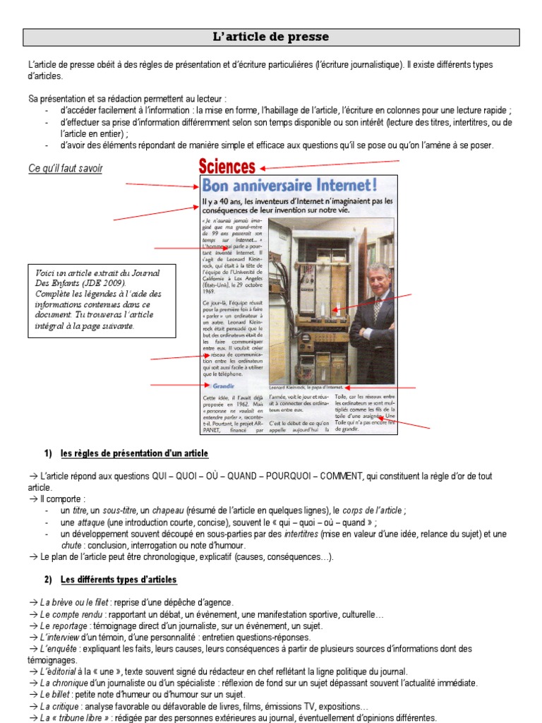 Règles et types d'articles de presse | PDF | Journalisme | Journaux