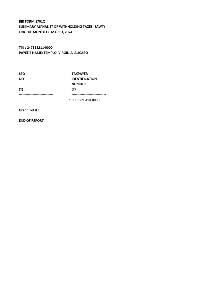 1701q Attachment March 2024 | PDF