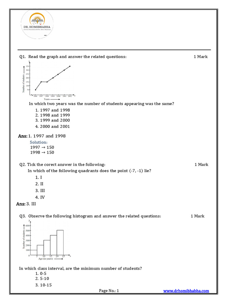 Introduction To Graphs Worksheet A | PDF | Cartesian Coordinate System ...