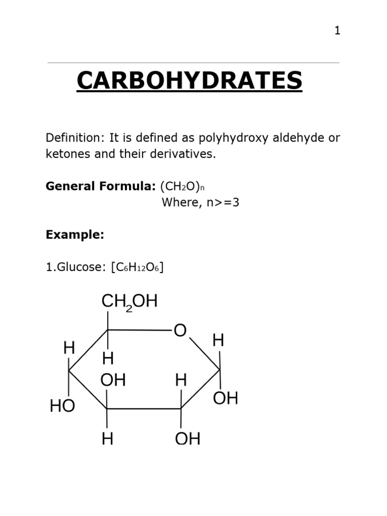 Carbohydrates: Structure and Classification | PDF | Carbohydrates ...