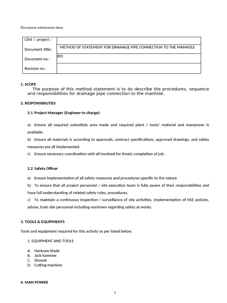Drainage Pipe Connection Methodology | PDF | Pipe (Fluid Conveyance)