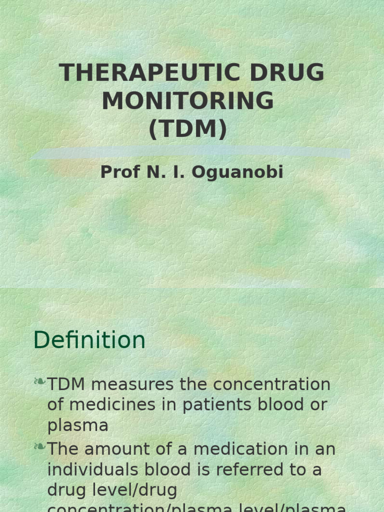 Understanding Therapeutic Drug Monitoring | PDF | Pharmacology | Drugs