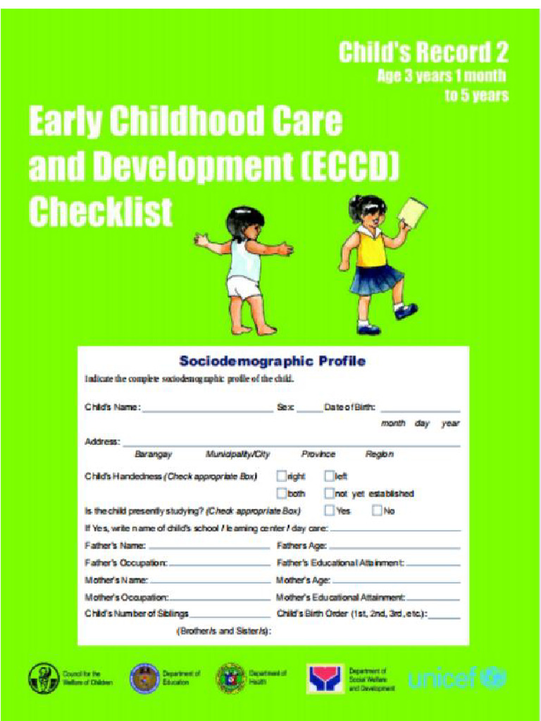 ECCD Checklist Tagalog | PDF