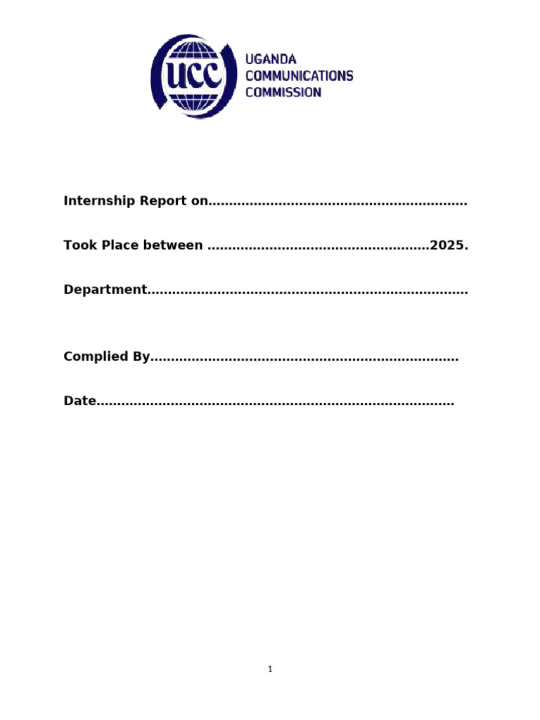 Internship Training Report Template | PDF