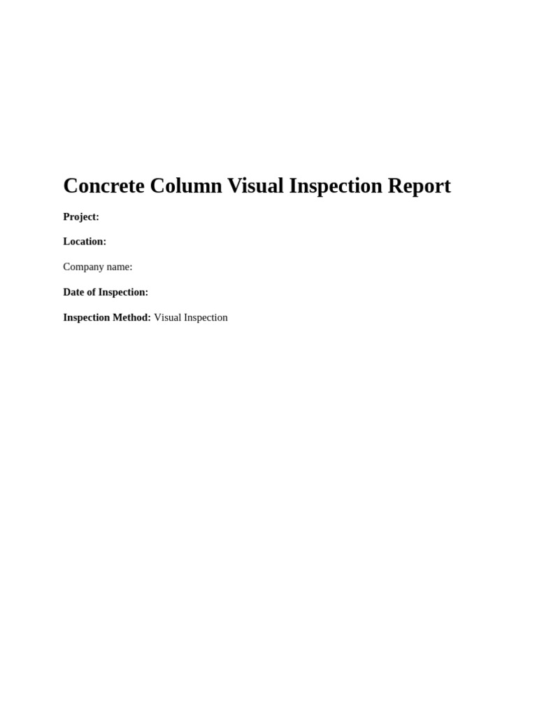 Concrete Column Inspection Findings | PDF | Concrete | Structural ...