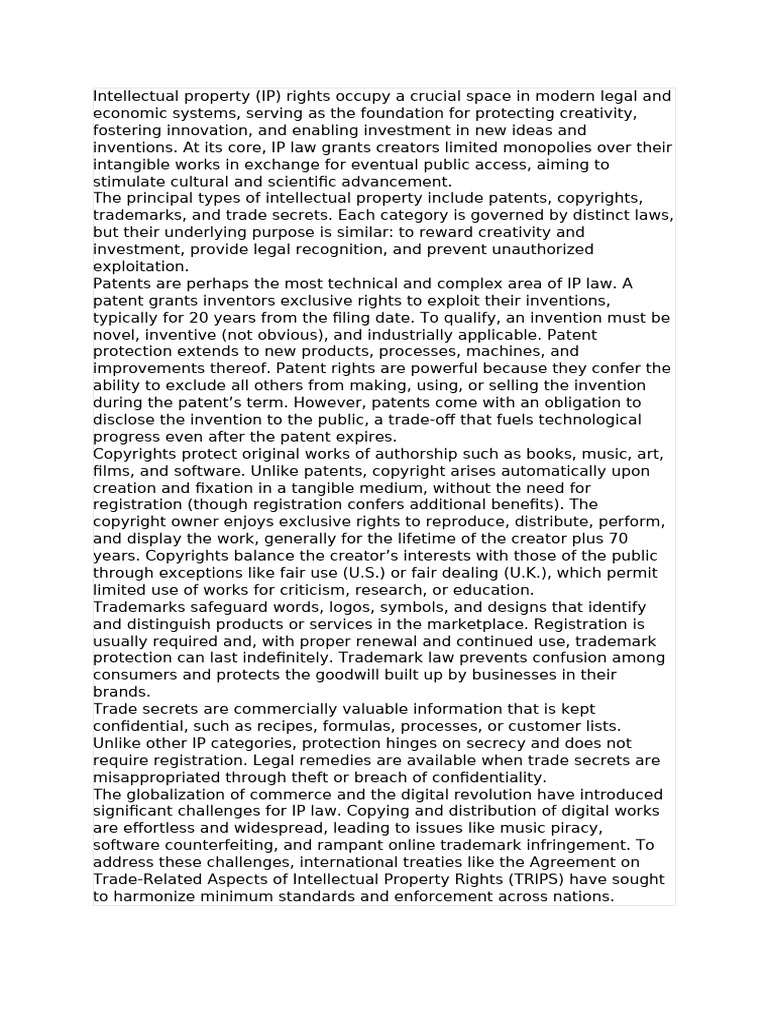 Understanding Intellectual Property Rights | PDF | Intellectual ...