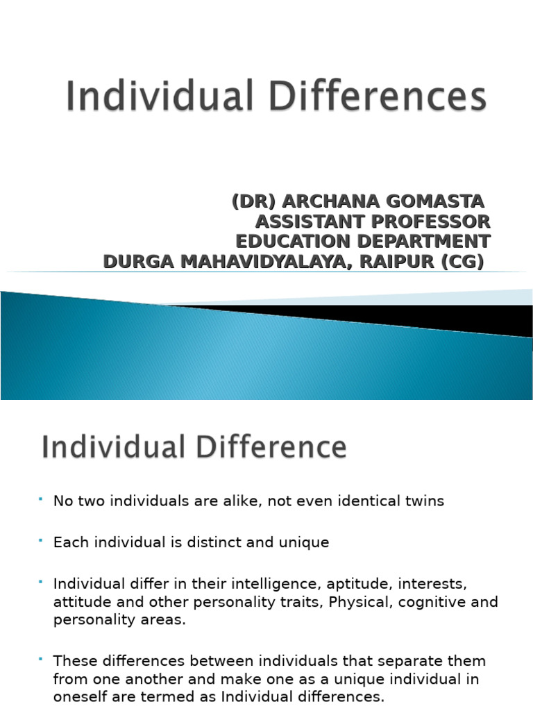Individual Difference | PDF | Intelligence | Intelligence Quotient