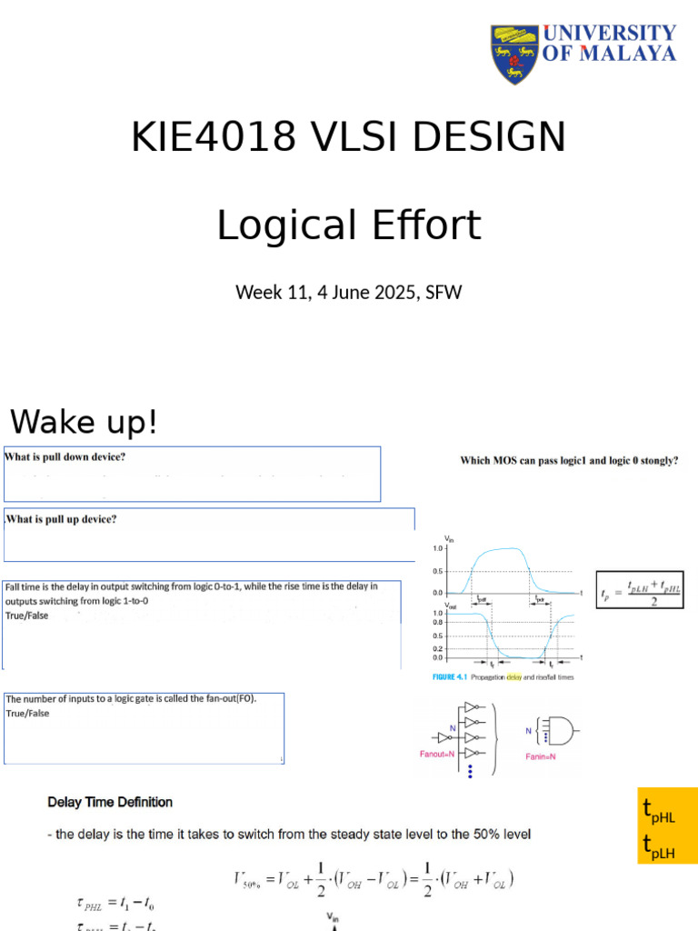 Week 11-VLSI DESIGN-Logical Effort | PDF | Cmos | Mosfet
