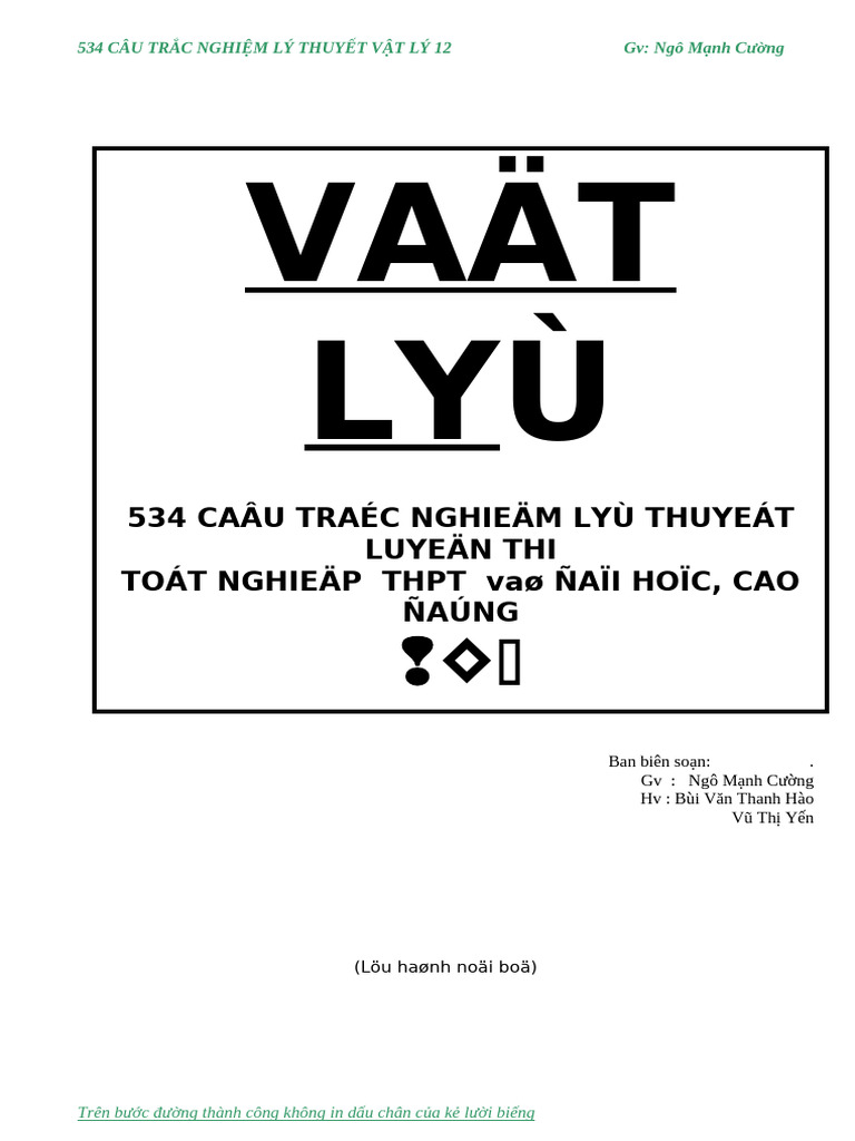 Tai Lieu On Thi DH Ly Thuyet | PDF
