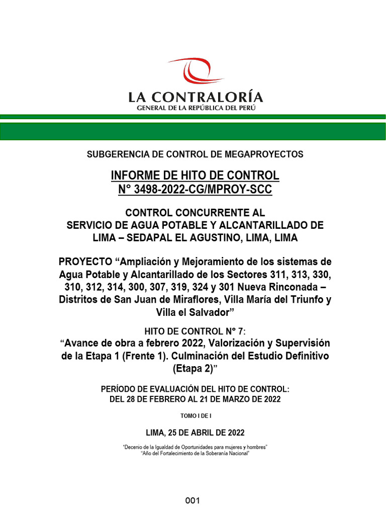 Informe 7 (Informe de Hito de Control #7) | PDF | Túnel | Tubería ...