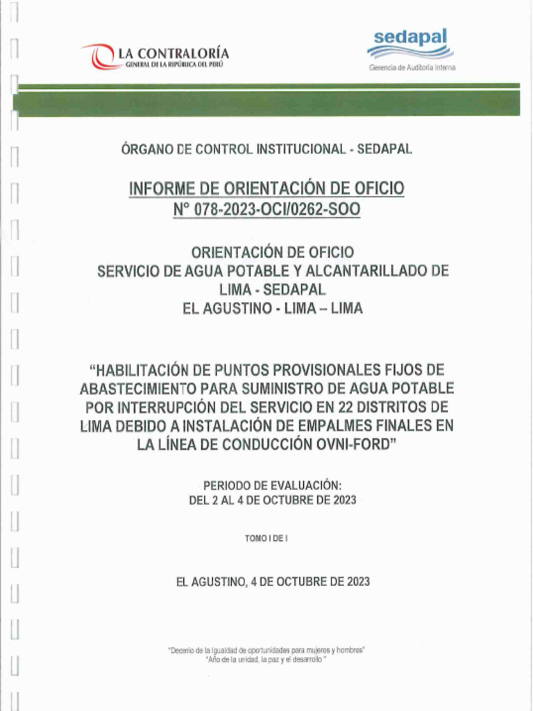 Informe 17 (Informe de Orientación de Oficio) | PDF
