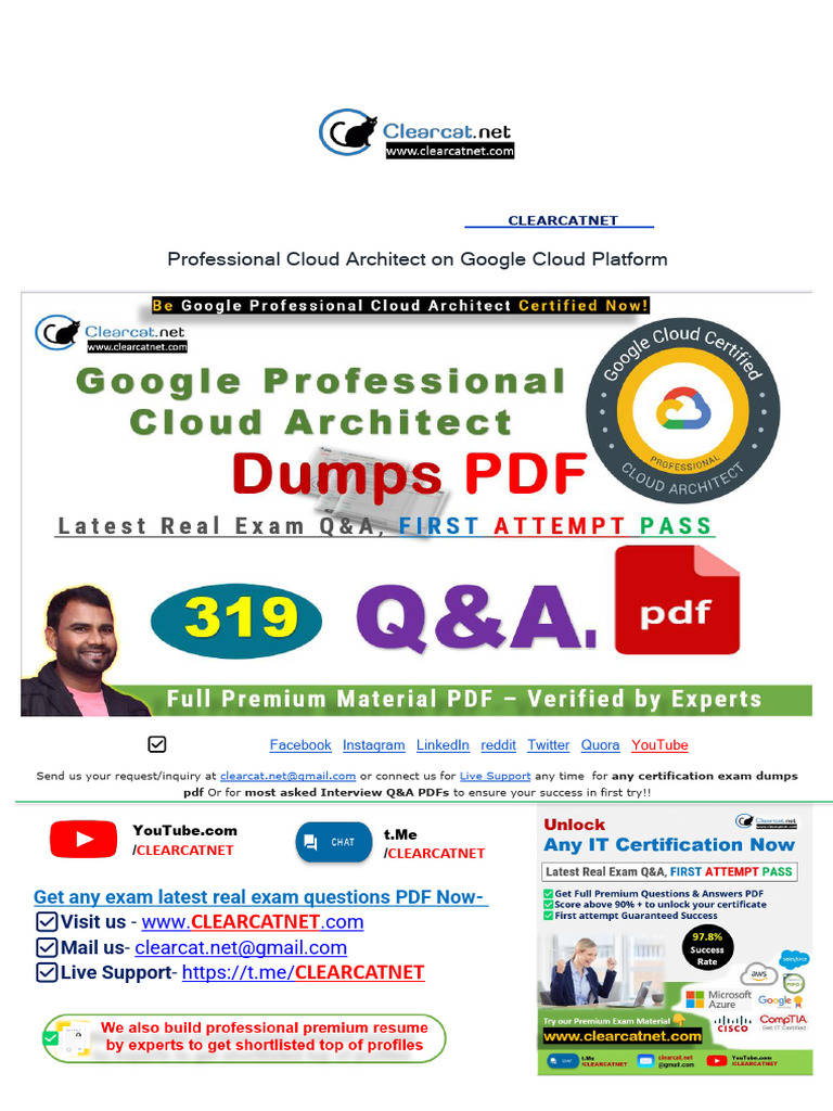 Professional Cloud Architect Clearcatnet | PDF | Cloud Computing | Databases
