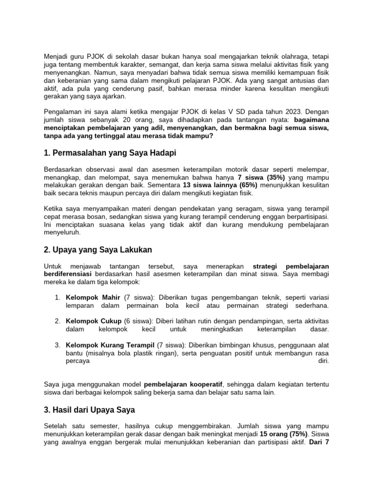 Studi Kasus PJOK | PDF