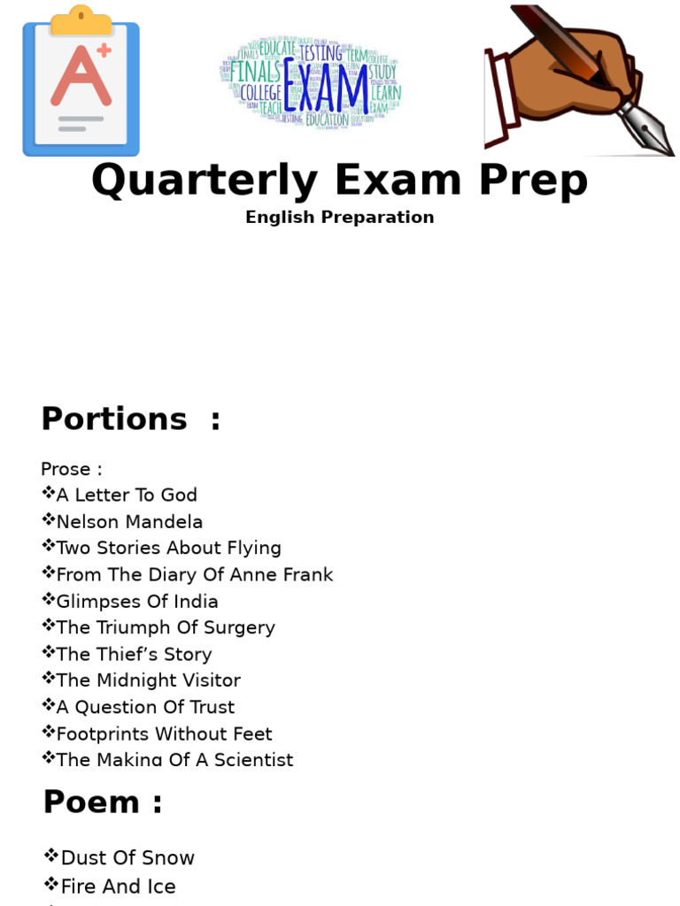 Quarterly Exam Prep Guide | PDF