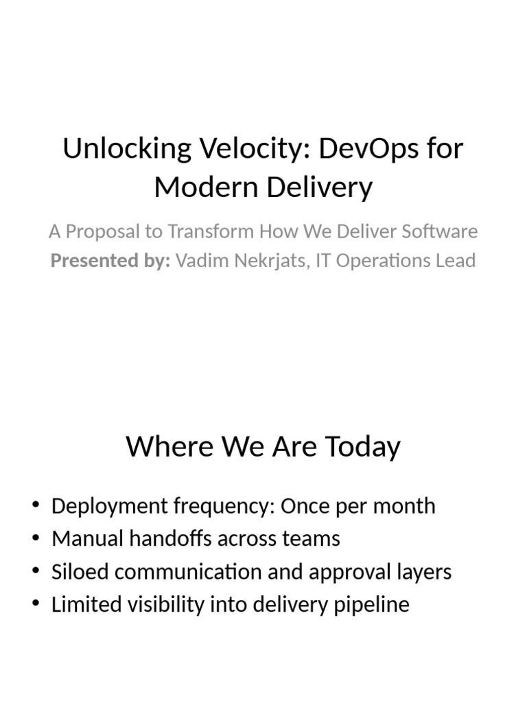 DevOps Proposal Pitch | PDF