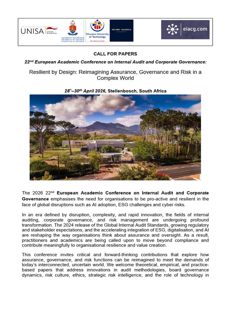 2026 European Conference on Internal Audit | PDF | Internal Audit ...