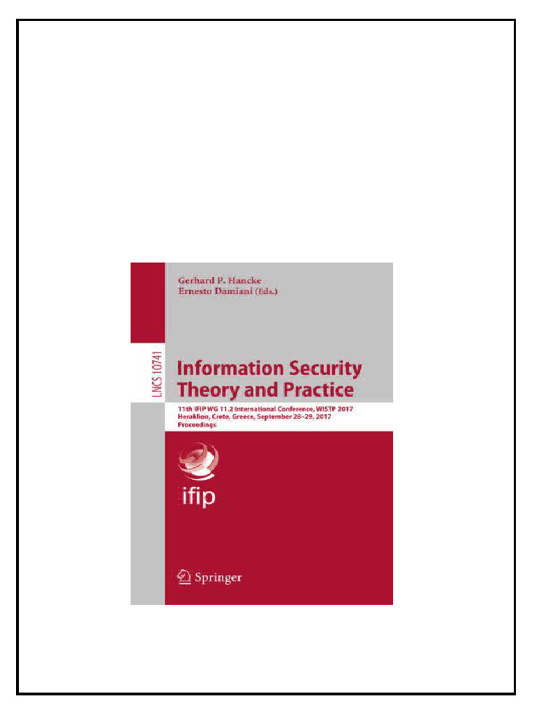 Information Security Theory and Practice 1st Ed Gerhard P Hancke Instant Download | PDF