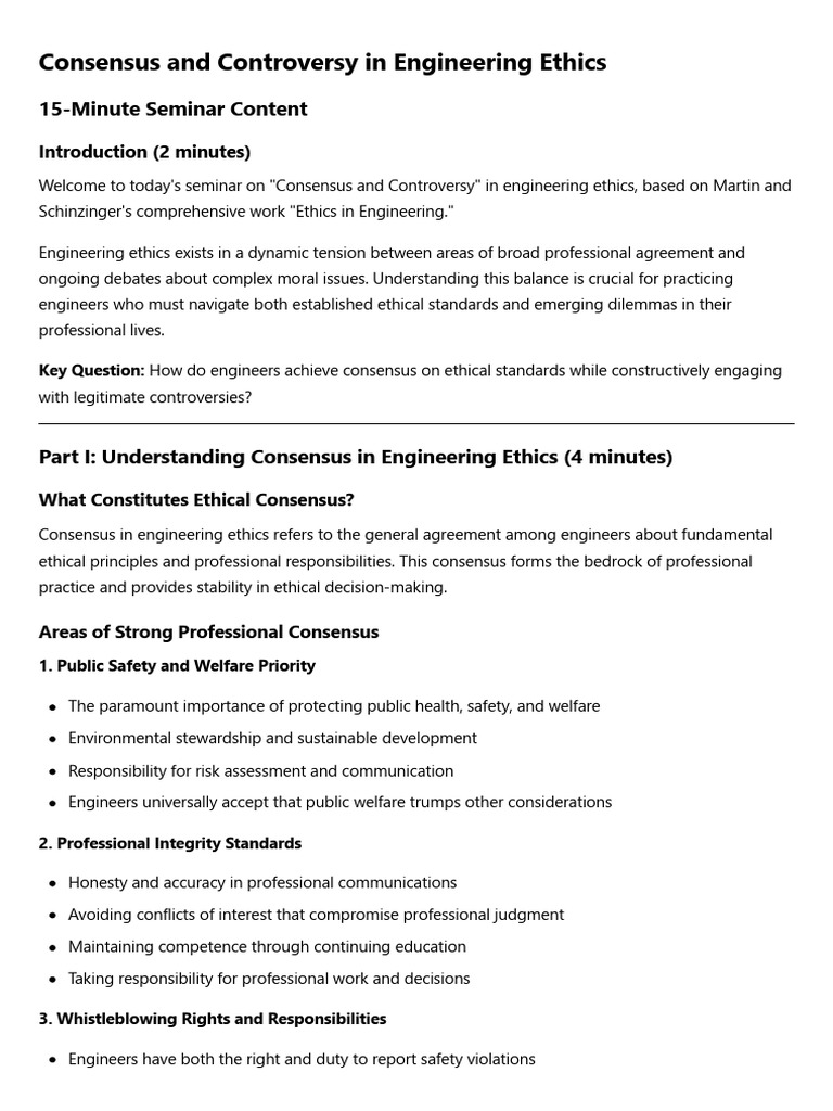 Consensus and Controversy - 15-Minute Seminar Content | PDF | Risk ...