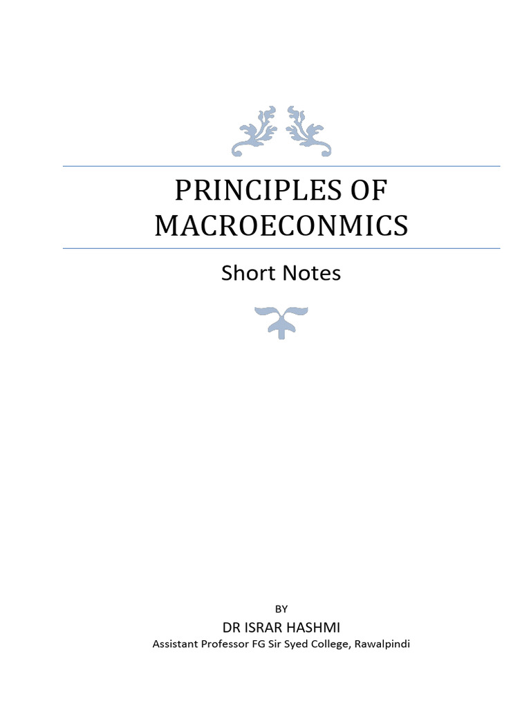 Principles of Macroeconomics Overview | PDF | Measures Of National ...