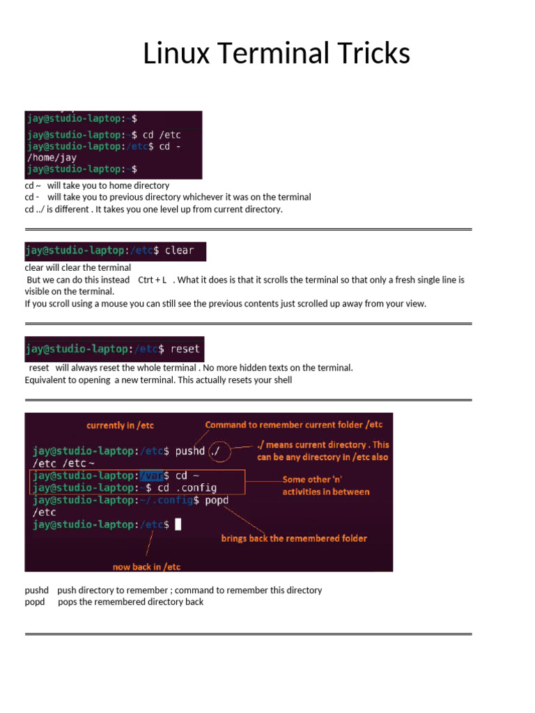 Linux Terminal Tricks | PDF
