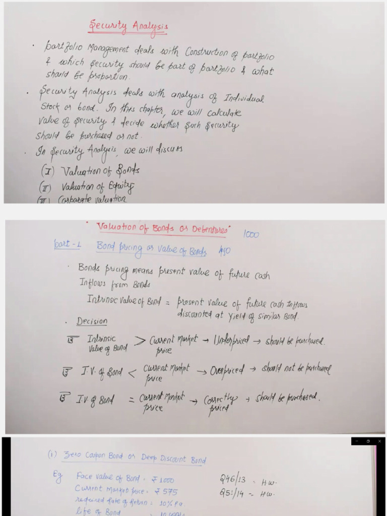 Bond Valuation Revision Notes | PDF
