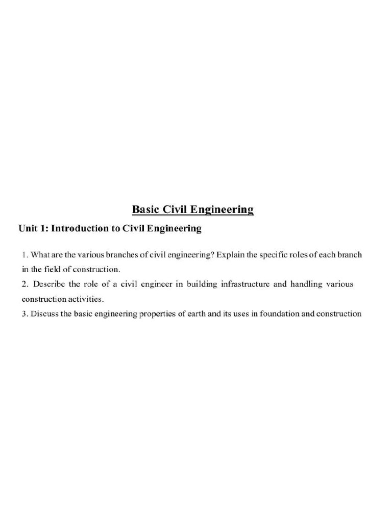 Basic Civil Question Bank | PDF