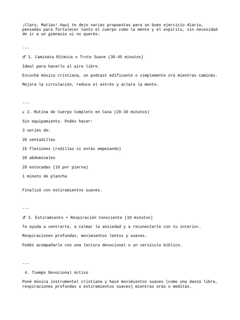 Ejercicio Saludable Vida Sana | PDF