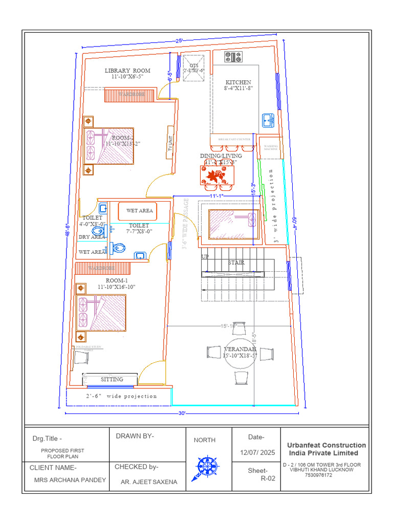 Mrs - Archana Pandey @@ Proposed First Floor Plan Updated | PDF