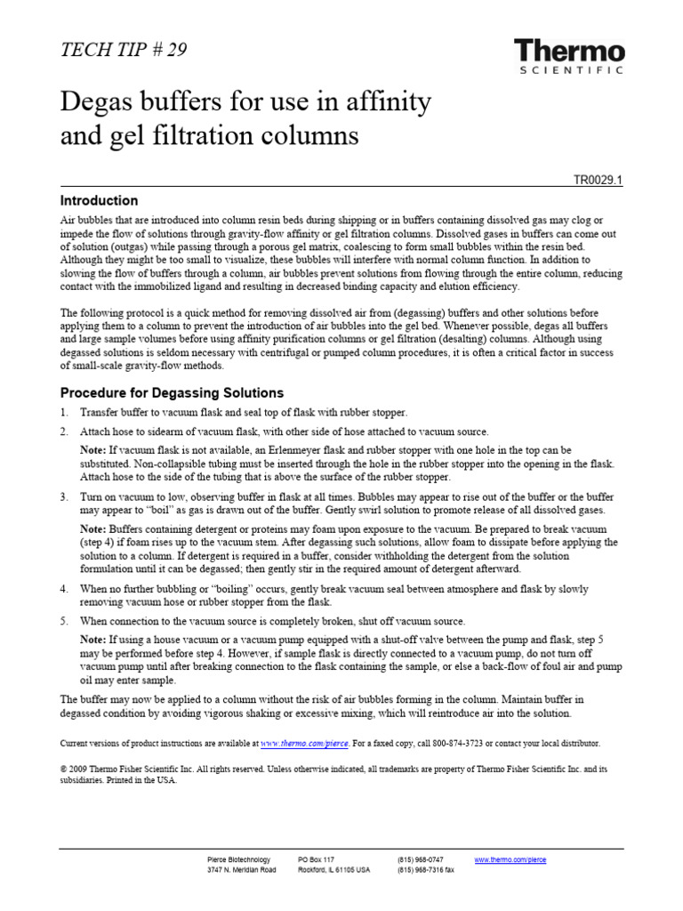 Degassing Buffers for Column Use | PDF | Laboratories | Analytical ...