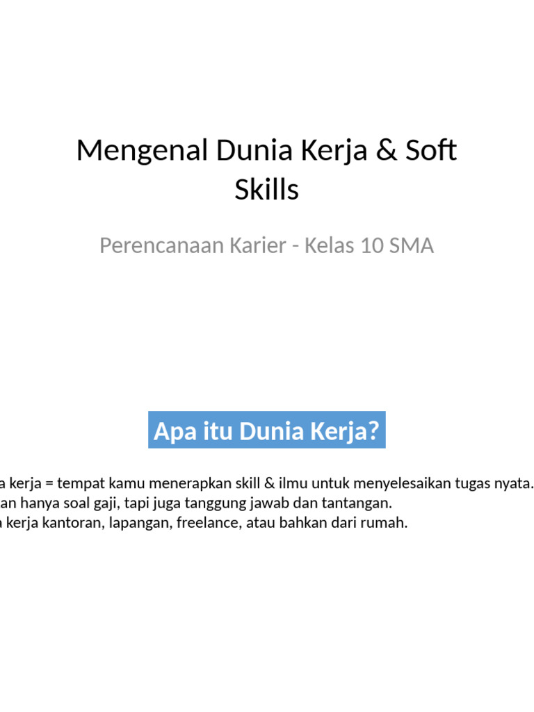 Materi Soft Skills Kreatif Interaktif | PDF