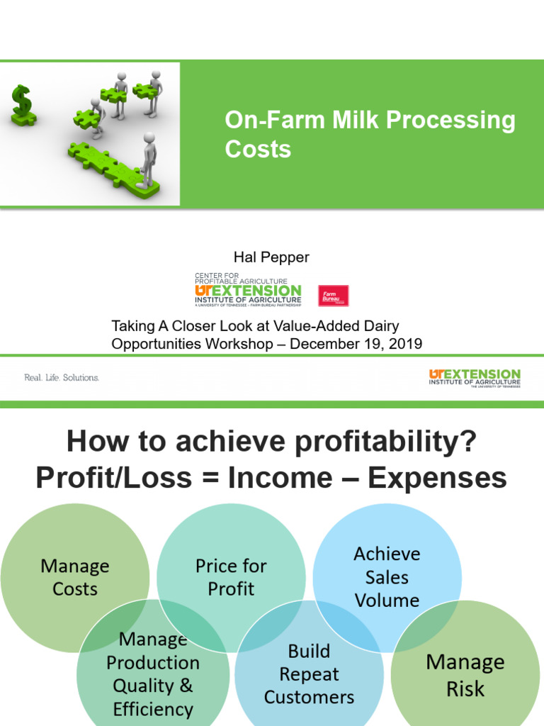 On Farm Milk Processing Costs HP | PDF | Dairy | Milk