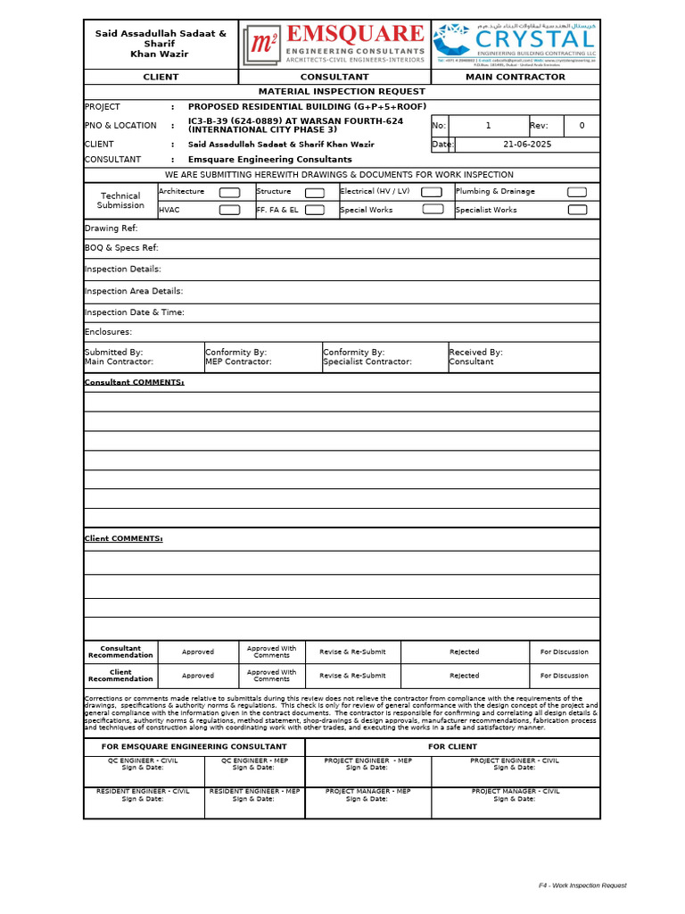 MIR Material Inspection Req. | PDF | Specification (Technical Standard)