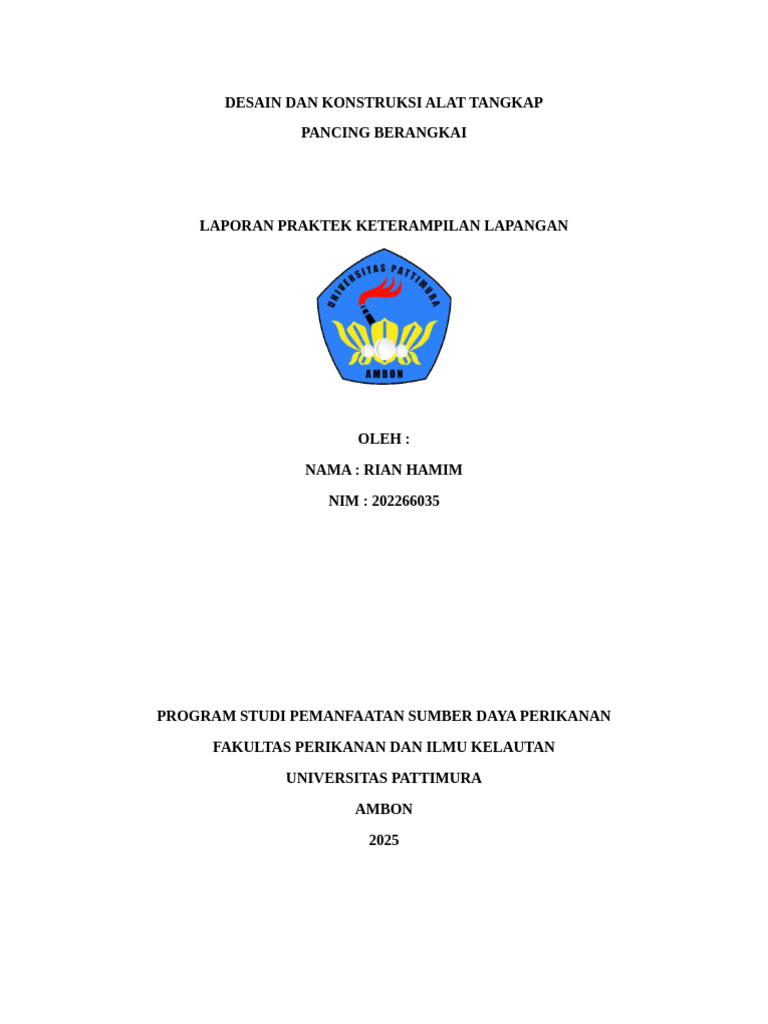 Desain Alat Tangkap Pancing Berangkai | PDF