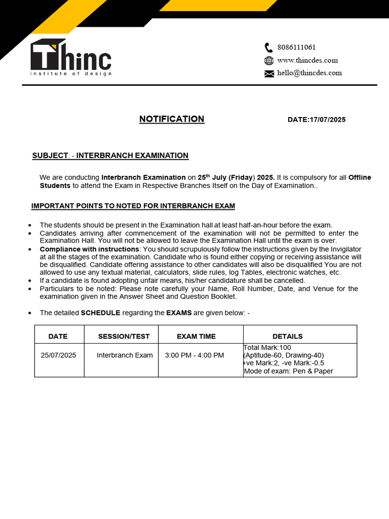 Interbranch 2 May B.des Batch | PDF