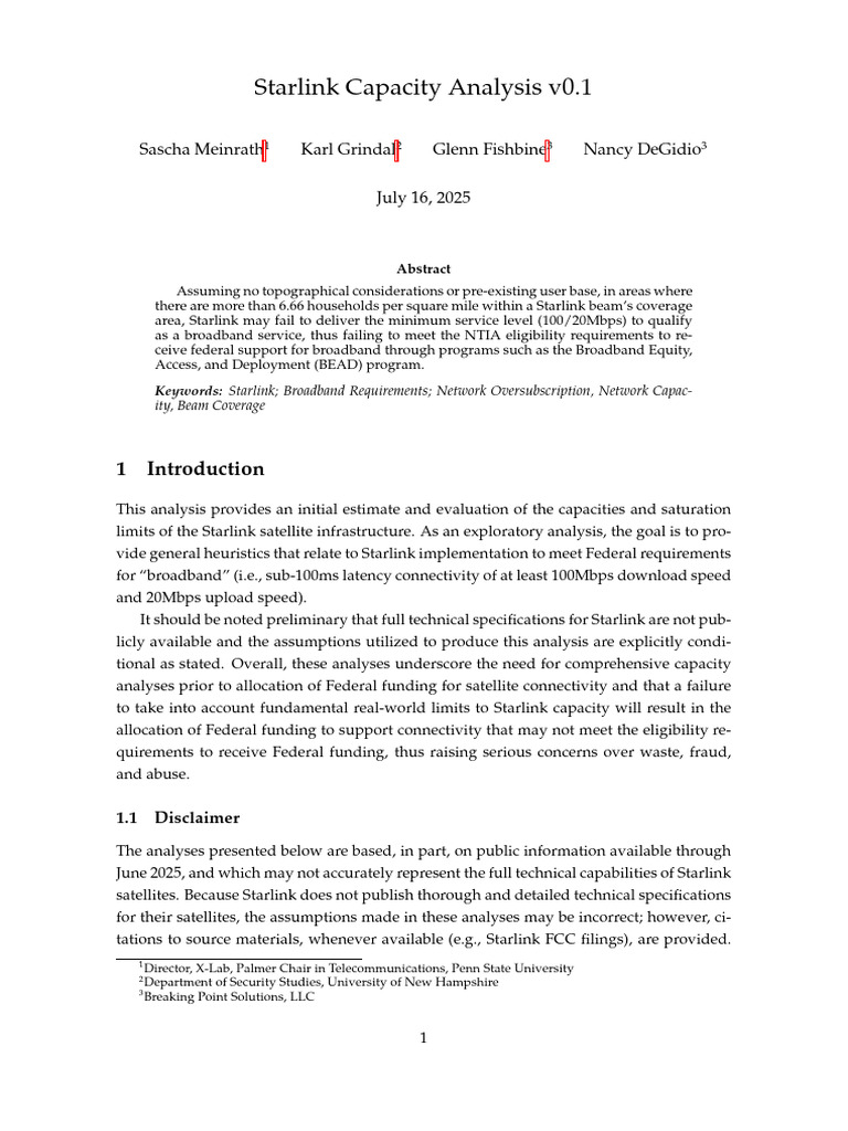 Starlink Capacity Analysis Overview | PDF | Information And ...