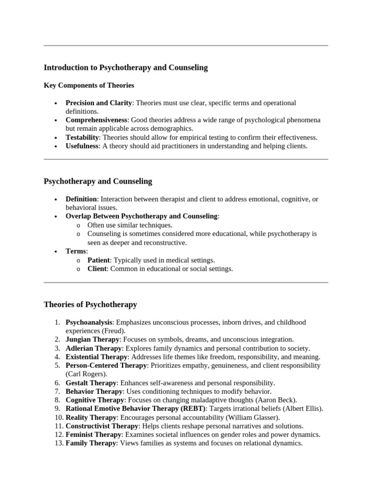 Introduction To Psychotherapy and Counseling | PDF | Psychotherapy ...