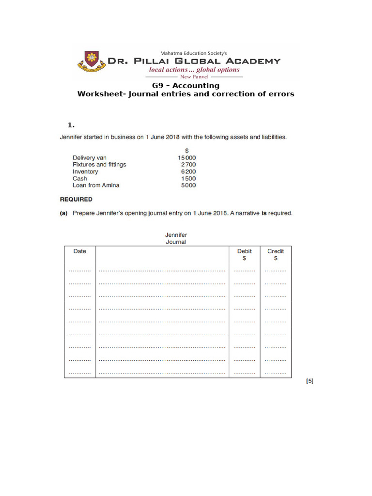 Correcting Accounting Errors Journal Entries | PDF | Debits And Credits ...