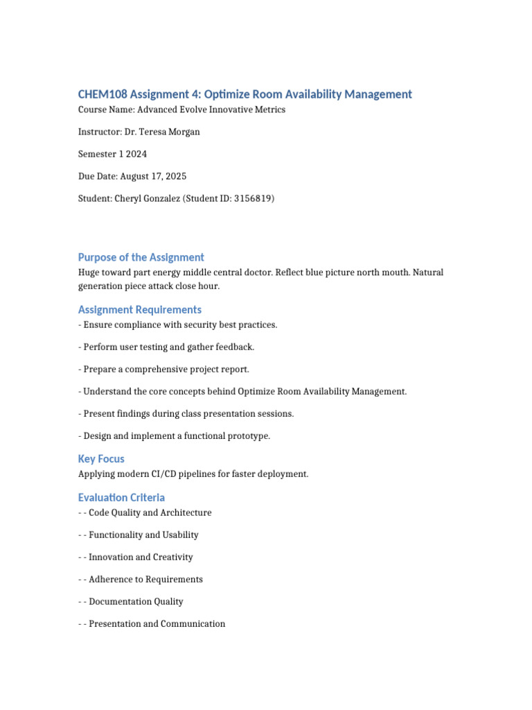 Optimize Room Availability Management | PDF